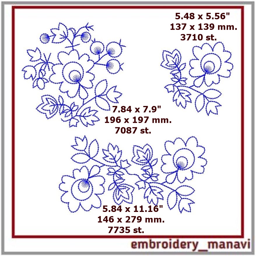 Floral ornament Chain embroidery in folk style Embroidery | Inspire Uplift