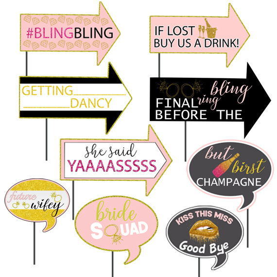 Kiss The Miss Goodbye Photo Booth Props, Bachelorette Photo | Inspire ...