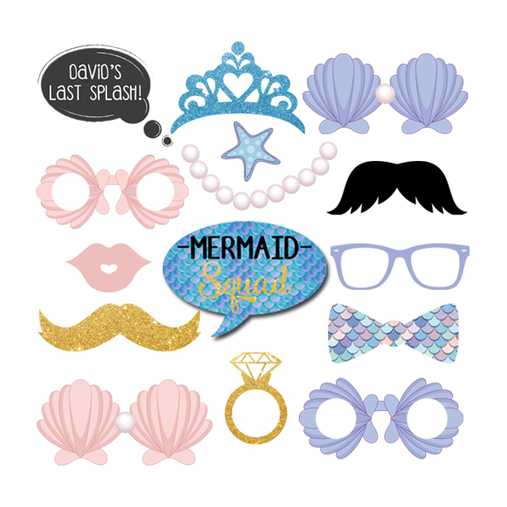 Mermaid Photo Booth Props, Mermaid Photo Props, Mermaid Prop | Inspire ...