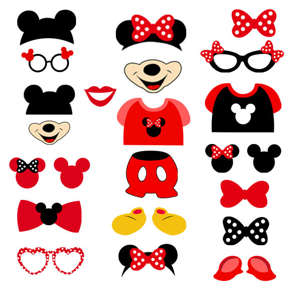 Mickey Mouse Red Photo Booth Props, Mickey Mouse Clubhouse P | Inspire Uplift