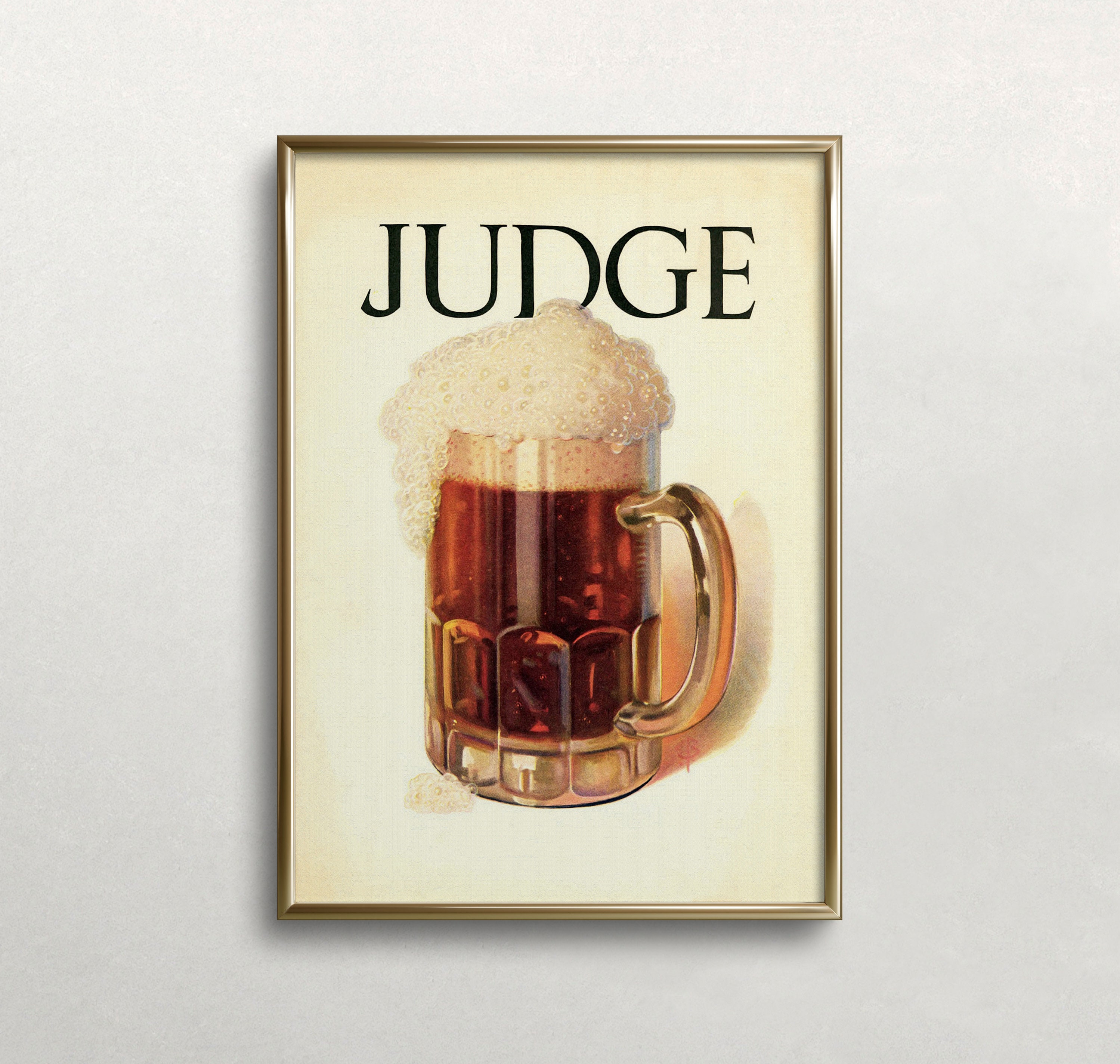 Beer Wall Art, Mug of Beer Print, Bar Wall Decor, Vintage Wa - Inspire ...