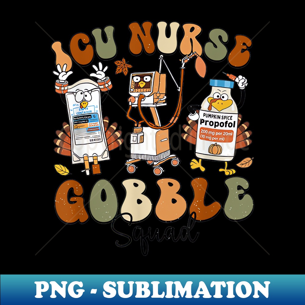 Retro ICU Nurse Gobble Squad Thanksgiving Fall Autumn Turkey | Inspire ...