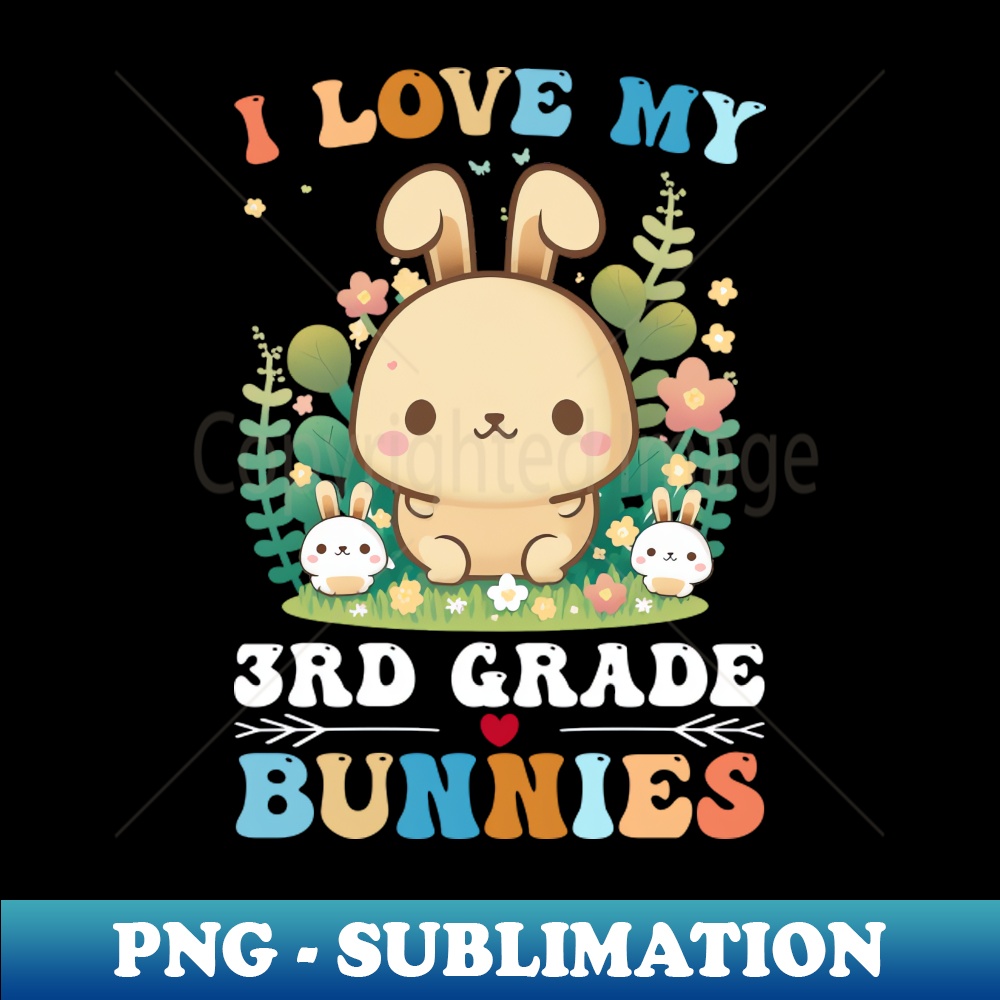 I Love My 3rd Grade Bunnies Cute Folral Bunnies Teacher East - Inspire ...