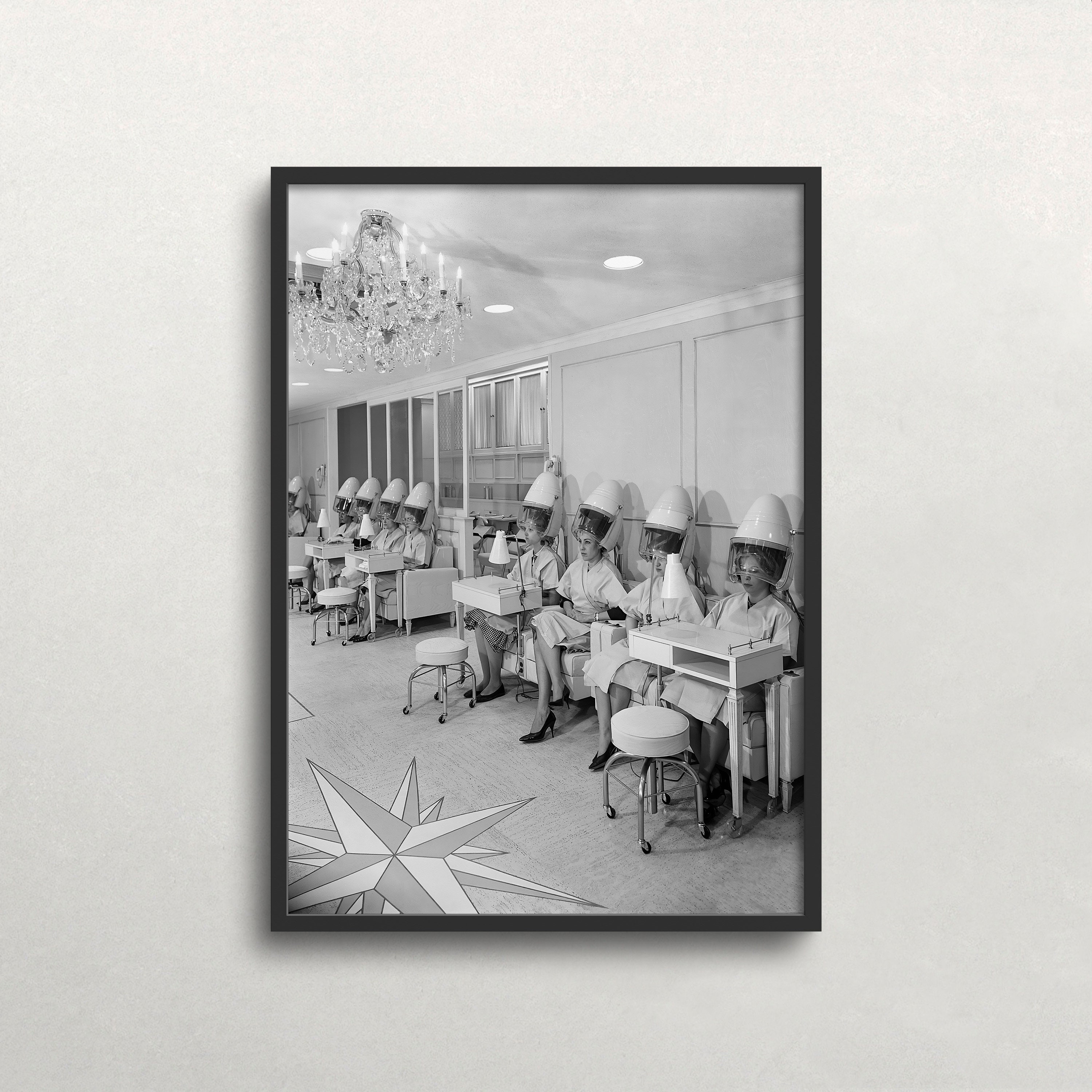 Women at Beauty Salon, Black and White Art, Hair Salon Decor | Inspire ...