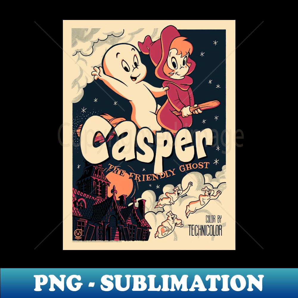 VINTAGE CASPER THE FRIENDLY GHOST - Instant PNG Sublimation | Inspire ...