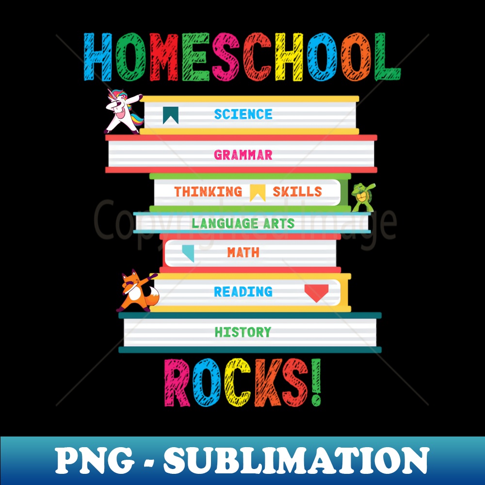 Homeschool Rocks Dabbing Unicorn Fox Turtle Education Books | Inspire ...