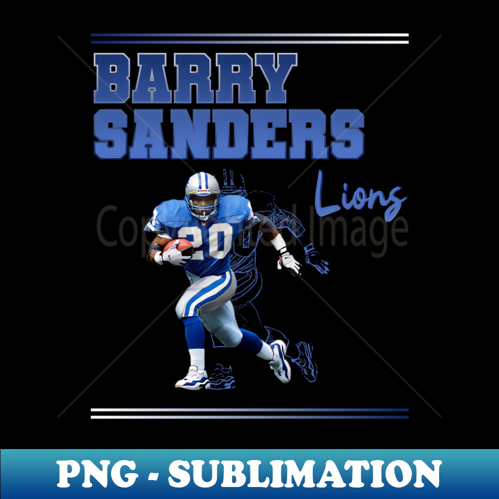 Barry Sanders Lions - PNG Transparent Sublimation Design - | Inspire Uplift