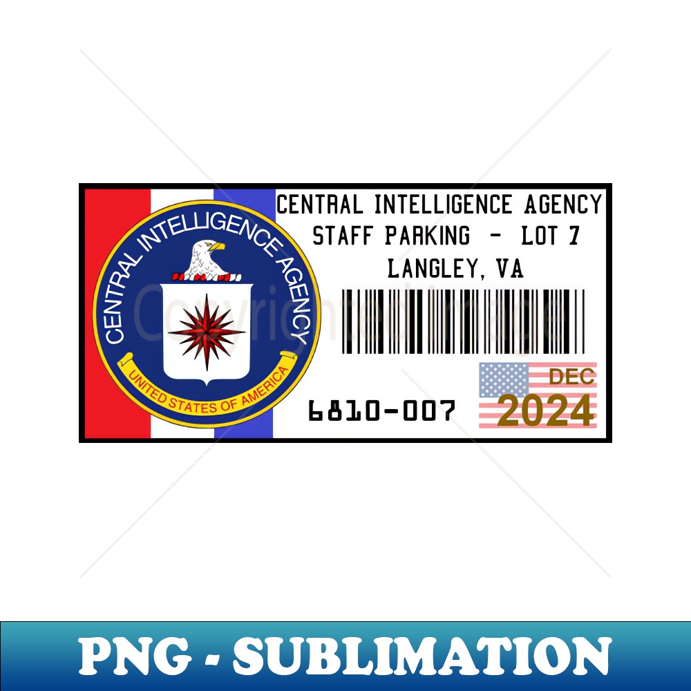 CIA Parking Permit - Aesthetic Sublimation Digital File - Pe | Inspire ...