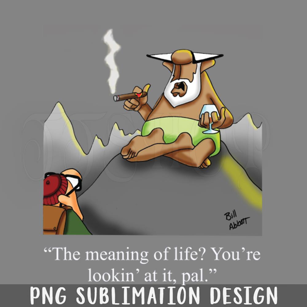 Funny Retirement Meaning of Life Cartoon Sherpa Humor PNG Do | Inspire ...