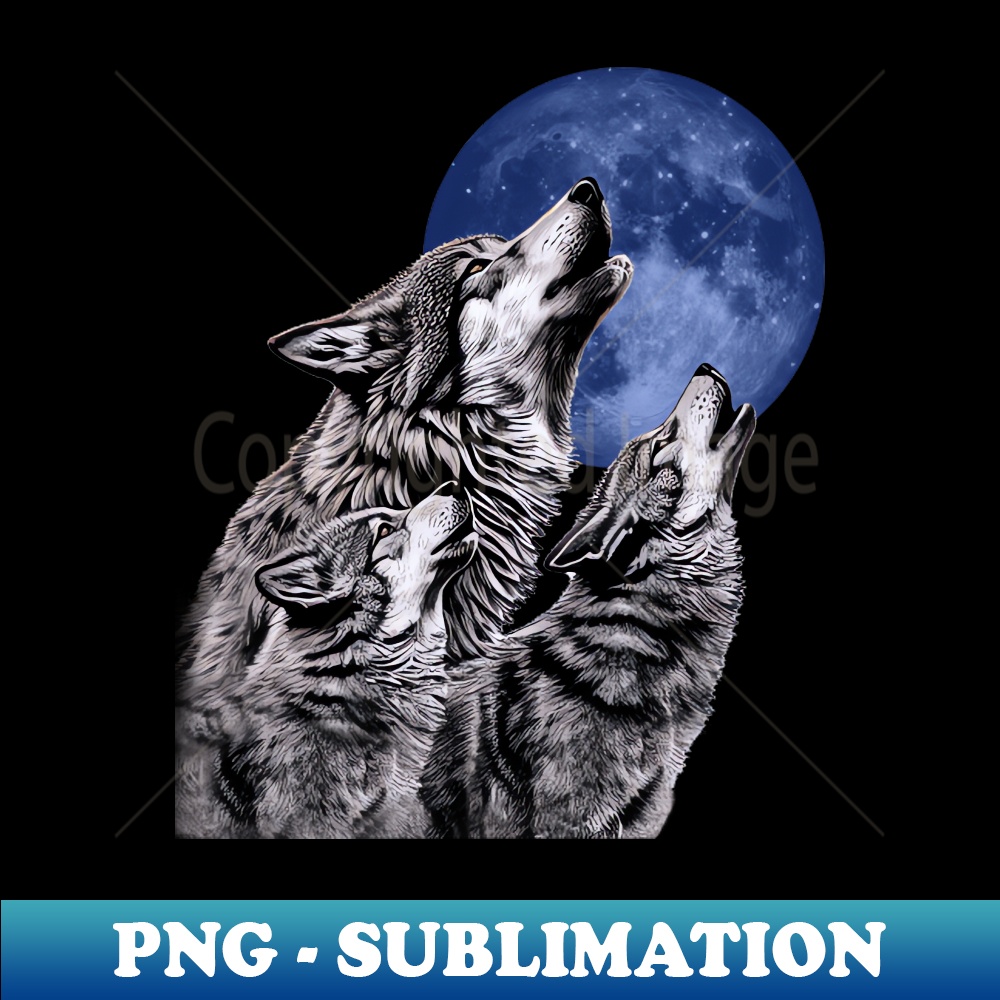 Three Wolves Howling at the Moon Wolf - Artistic Sublimation | Inspire ...