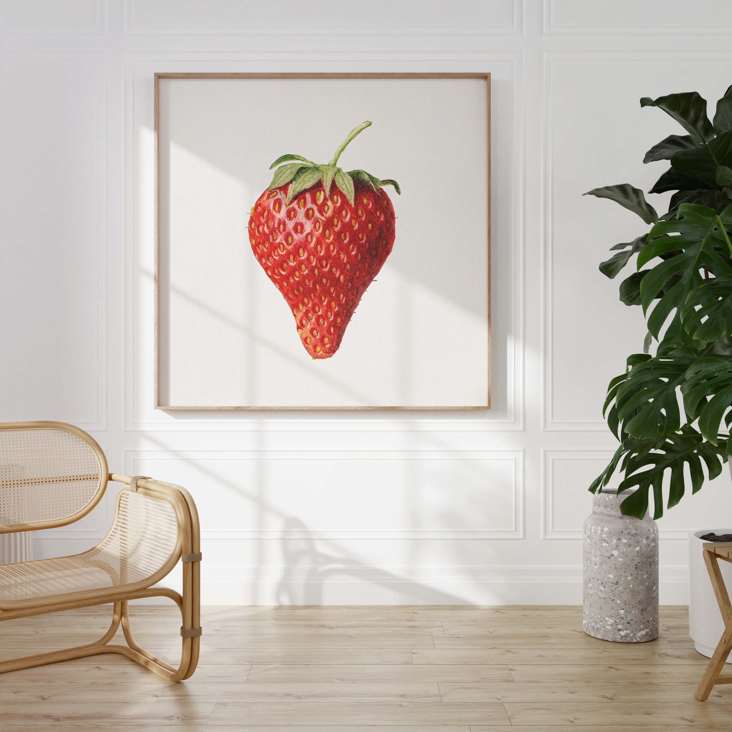 Strawberry Wall Art Vintage Wall Art Fruit Wall Art Farmh | Inspire Uplift