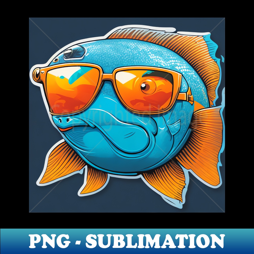 retro fish comic style artwork - Instant PNG Sublimation Dow - Inspire ...