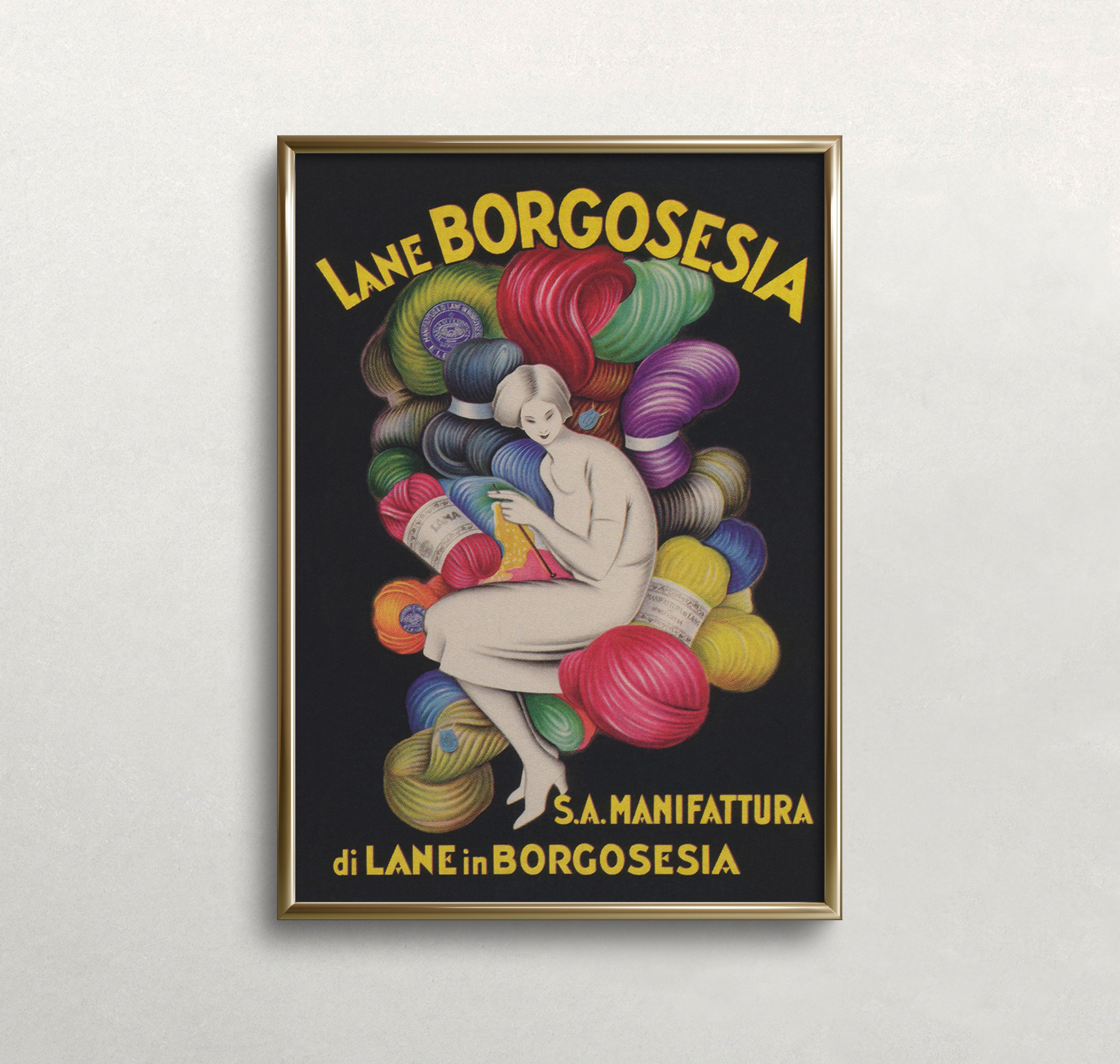 Vintage Yarn Poster, Vintage Wall Art, Colorful Yarn Skeins, | Inspire ...