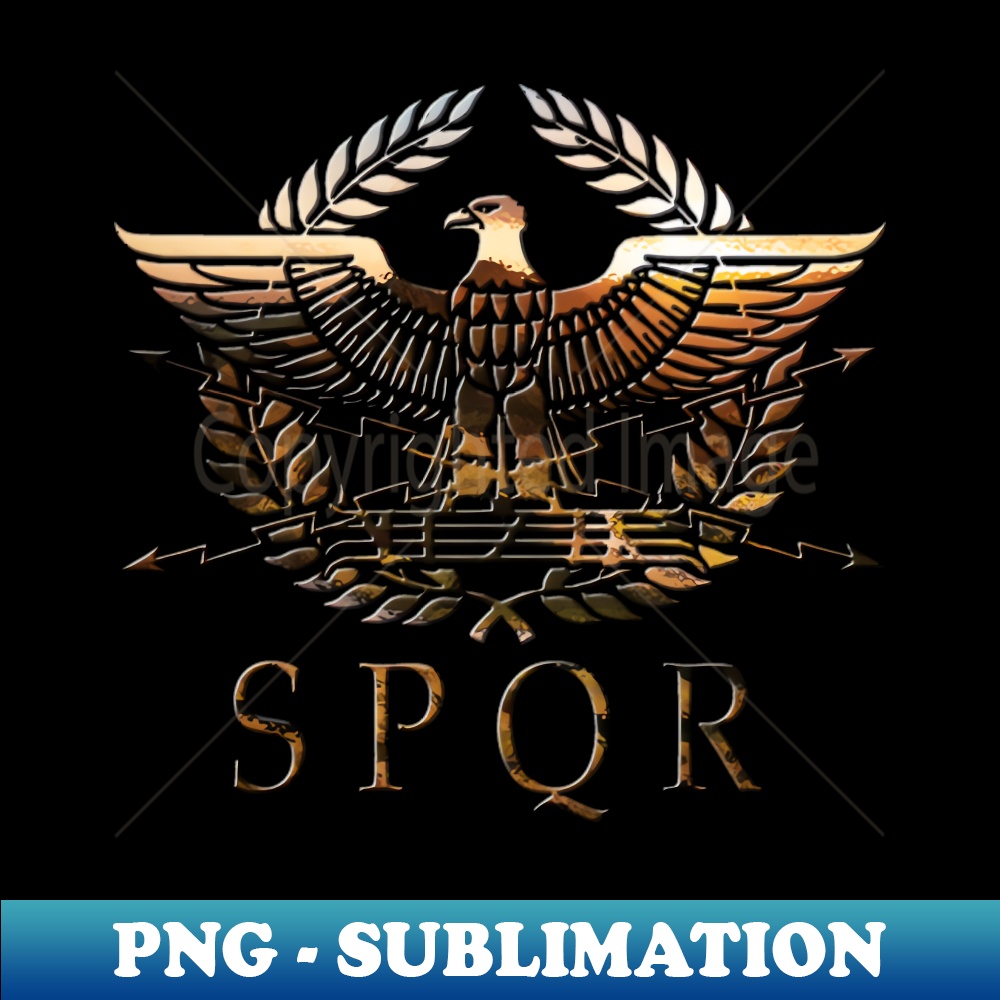 SPQR- Roman Empire Standard Shield Golden eagle - Signature | Inspire Uplift