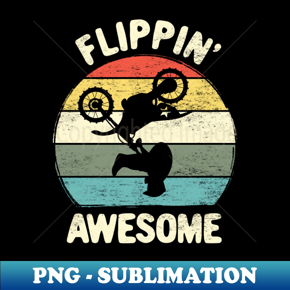 Retro Dirt Bike Motocross Rider Flippin Awesome - Stylish Su | Inspire Uplift