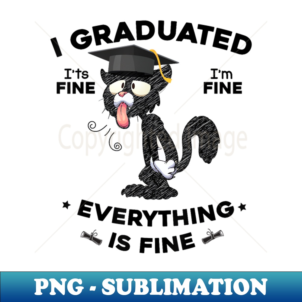 I Graduated Graduate Class 2023 Funny Black Cat Graduation - | Inspire ...