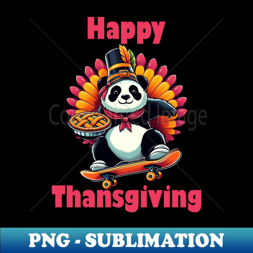 Thanksgiving Panda - PNG Transparent Sublimation Design - Br - Inspire ...