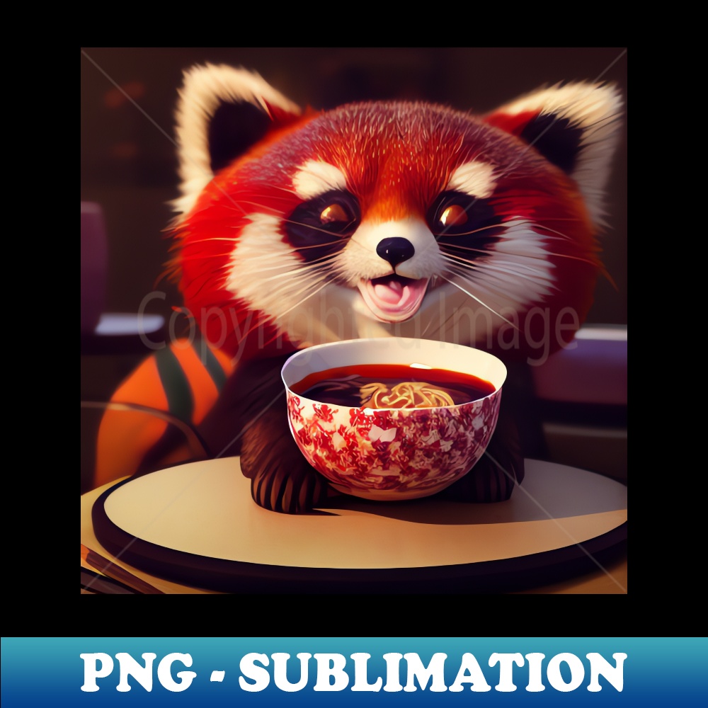 Kawaii Red Panda Eating Ramen - Special Edition Sublimation | Inspire Uplift