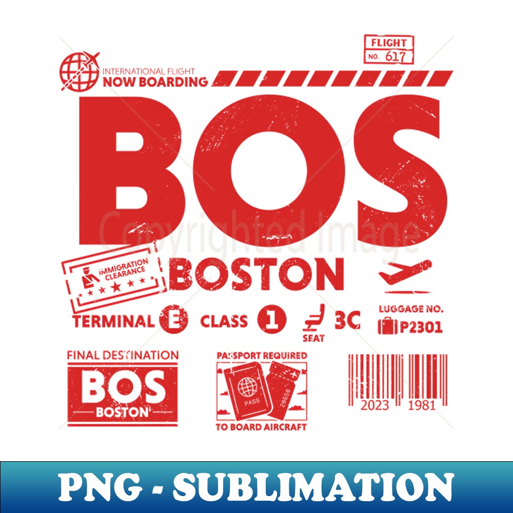 Vintage Boston BOS Airport Code Travel Day Retro Travel Tag | Inspire ...