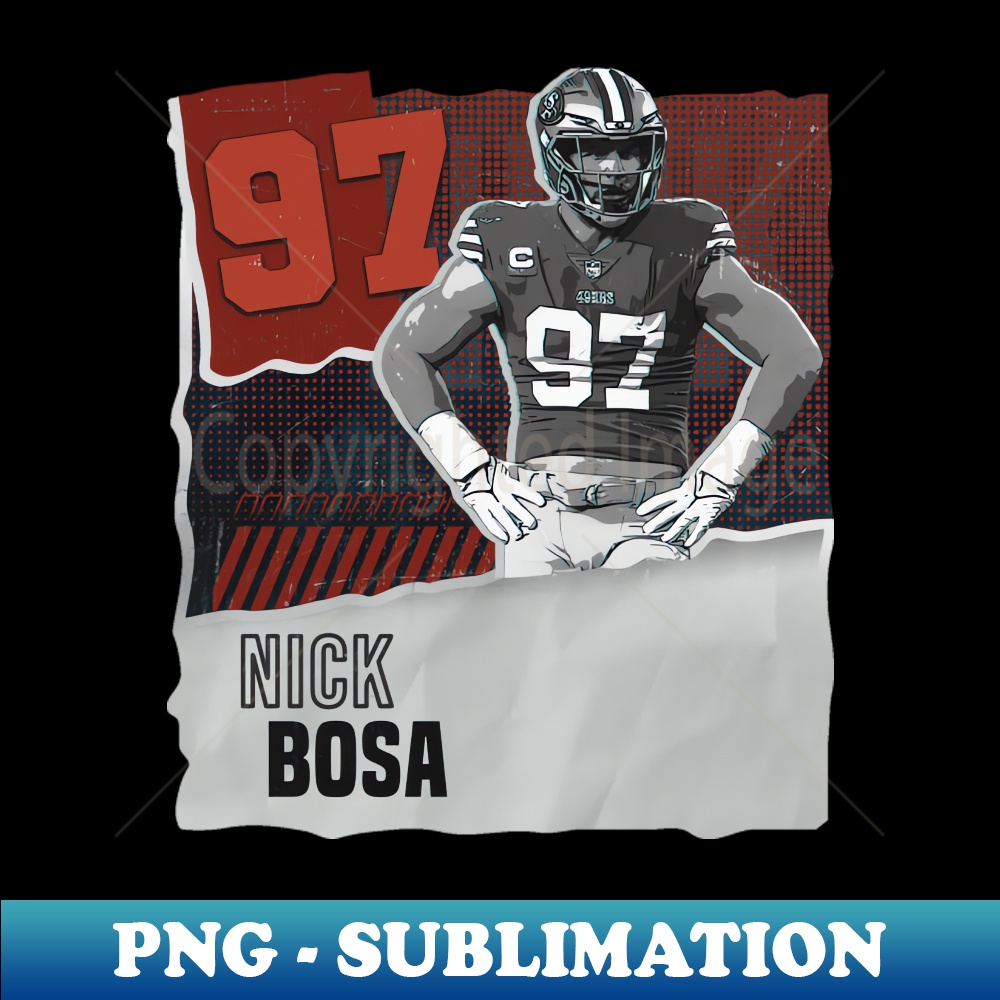Nick Bosa Football Poster Style - High-Resolution PNG Sublim | Inspire ...