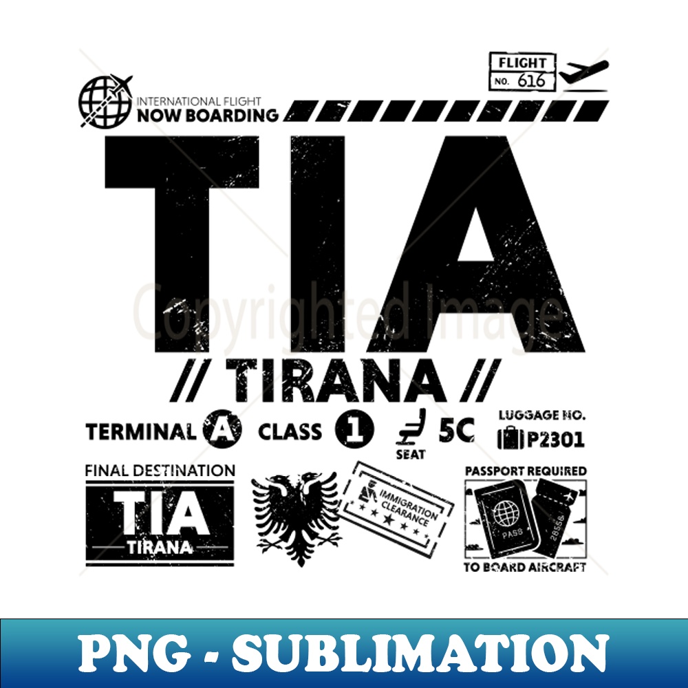 Vintage Tirana TIA Airport Code Travel Day Retro Travel Tag | Inspire ...