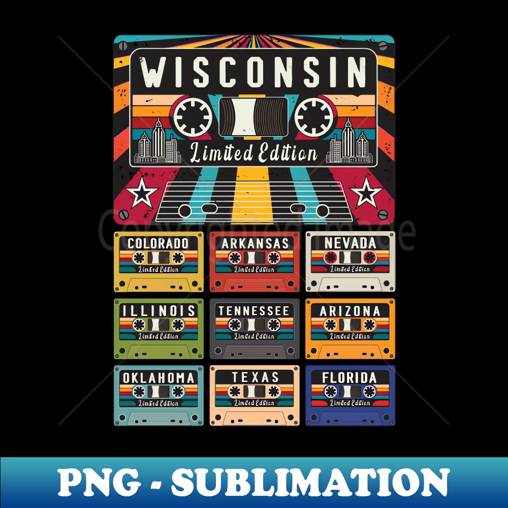 Retro Wisconsin State - Aesthetic Sublimation Digital File - | Inspire ...