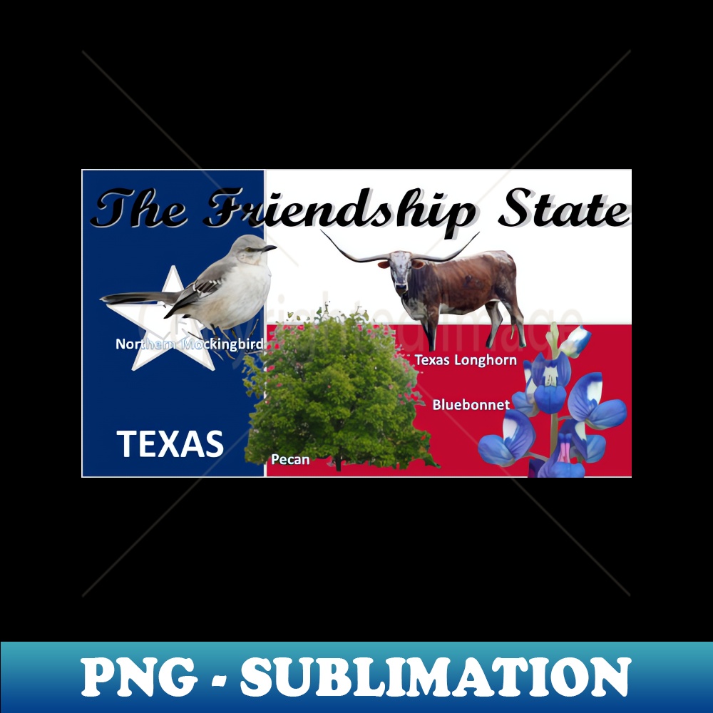 Texas State Flag and Symbols - PNG Transparent Sublimation F - Inspire ...