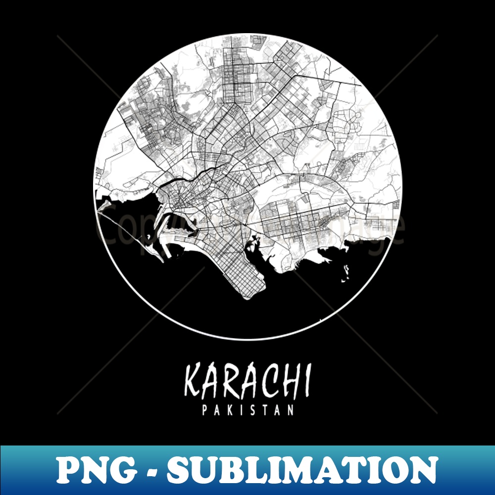 Karachi Pakistan City Map - Full Moon - PNG Transparent Subl - Inspire ...