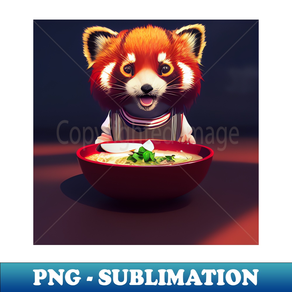 Kawaii Red Panda Eating Ramen - High-Quality PNG Sublimation - Inspire ...