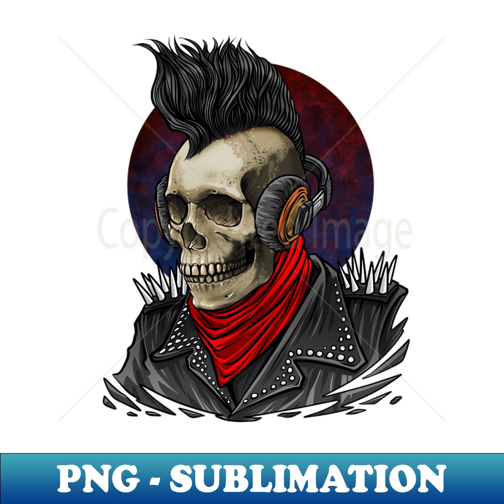 Punk Rocker Skull - PNG Transparent Sublimation File - Bring | Inspire ...
