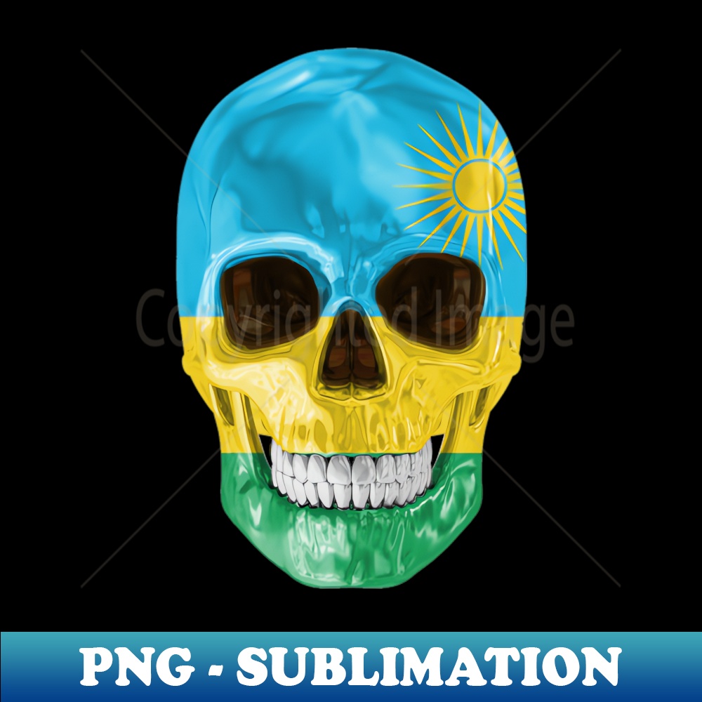 Rwanda Flag Skull - Gift for Rwandan With Roots From Rwanda | Inspire ...