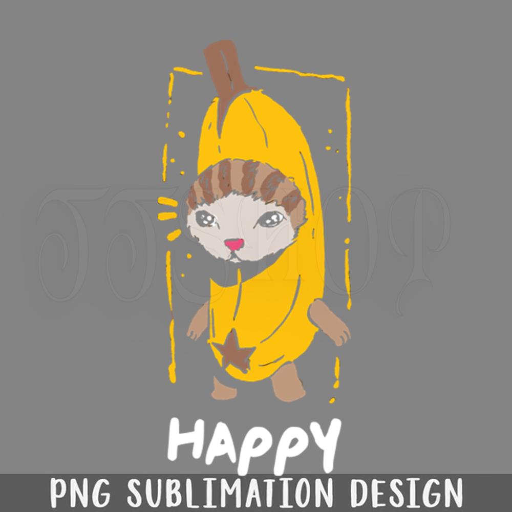 Happy Banana Cat Funny Meme PNG Download | Inspire Uplift