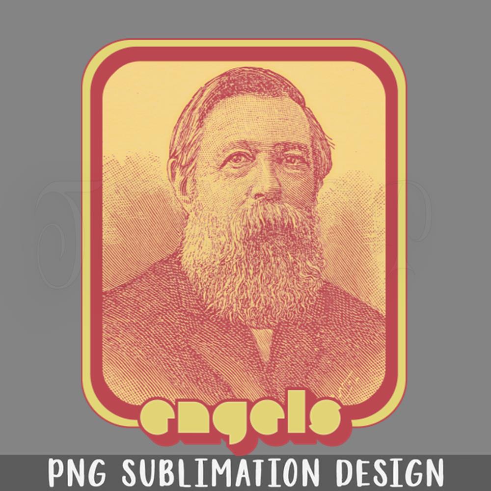 Friedrich Engels Retro Aesthetic Fan Art PNG Download | Inspire Uplift