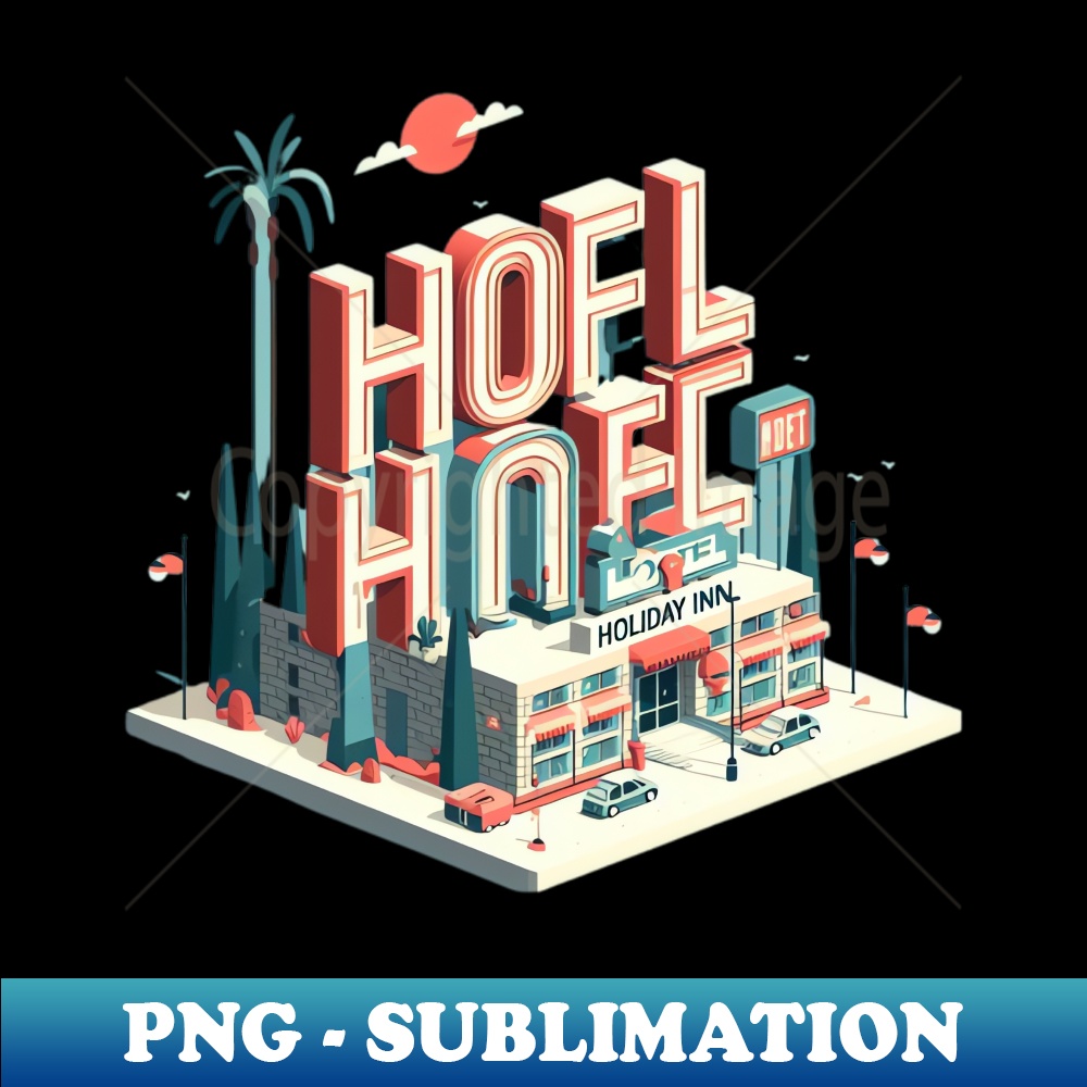 Hotel Motel Holiday Inn Art design - Sublimation-Ready PNG | Inspire Uplift