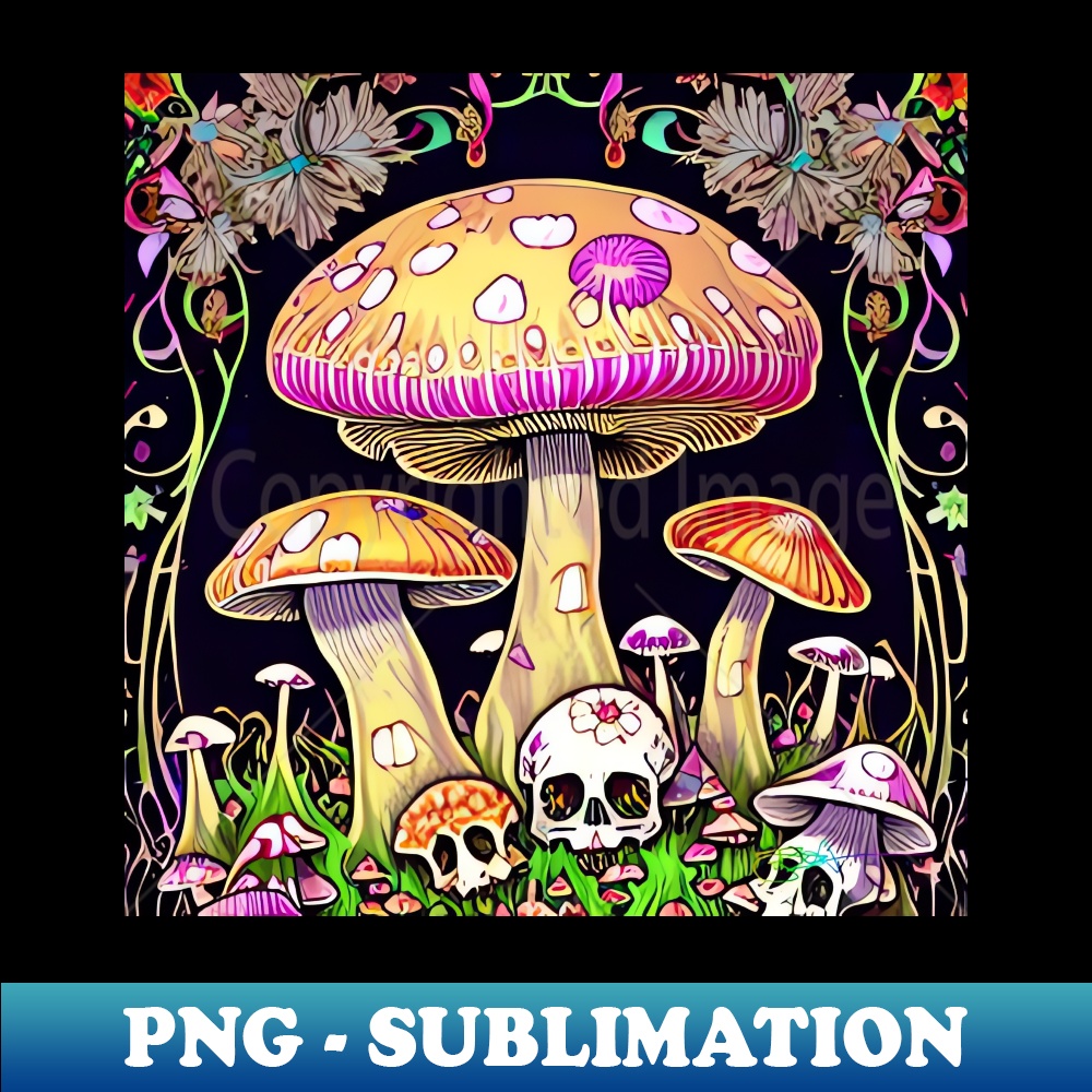 60s Psychedelic Mushroom Dreamscape 87 - Sublimation-Ready P | Inspire ...