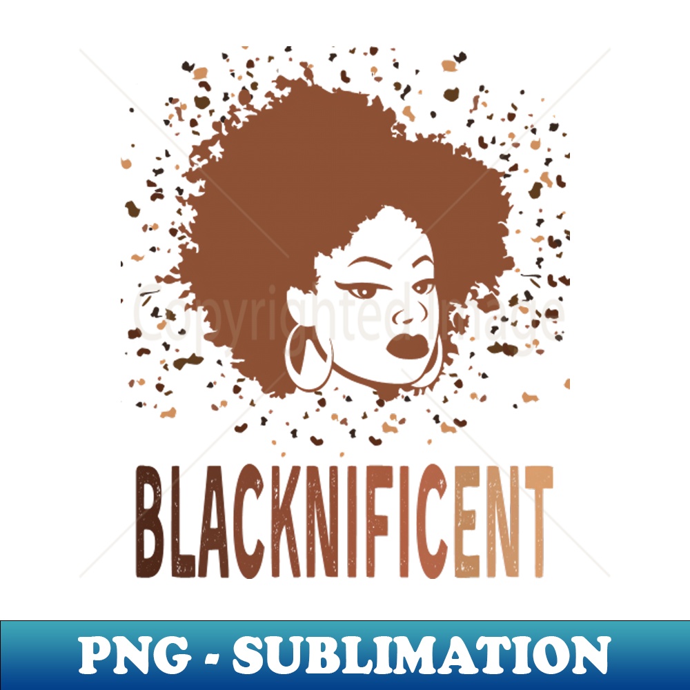 Blacknificent Strong Afro Woman African American Melanin Bla - Inspire Uplift