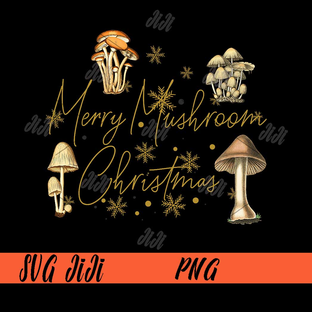 Merry Mushroom Christmas PNG, Mushroom Christmas PNG | Inspire Uplift