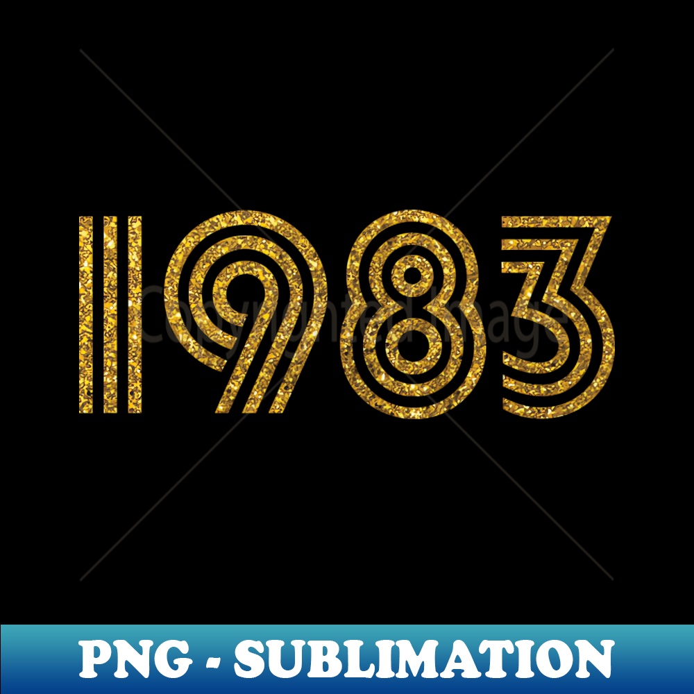 1983 Birth Year Glitter Effect - PNG Transparent Sublimation - Inspire ...