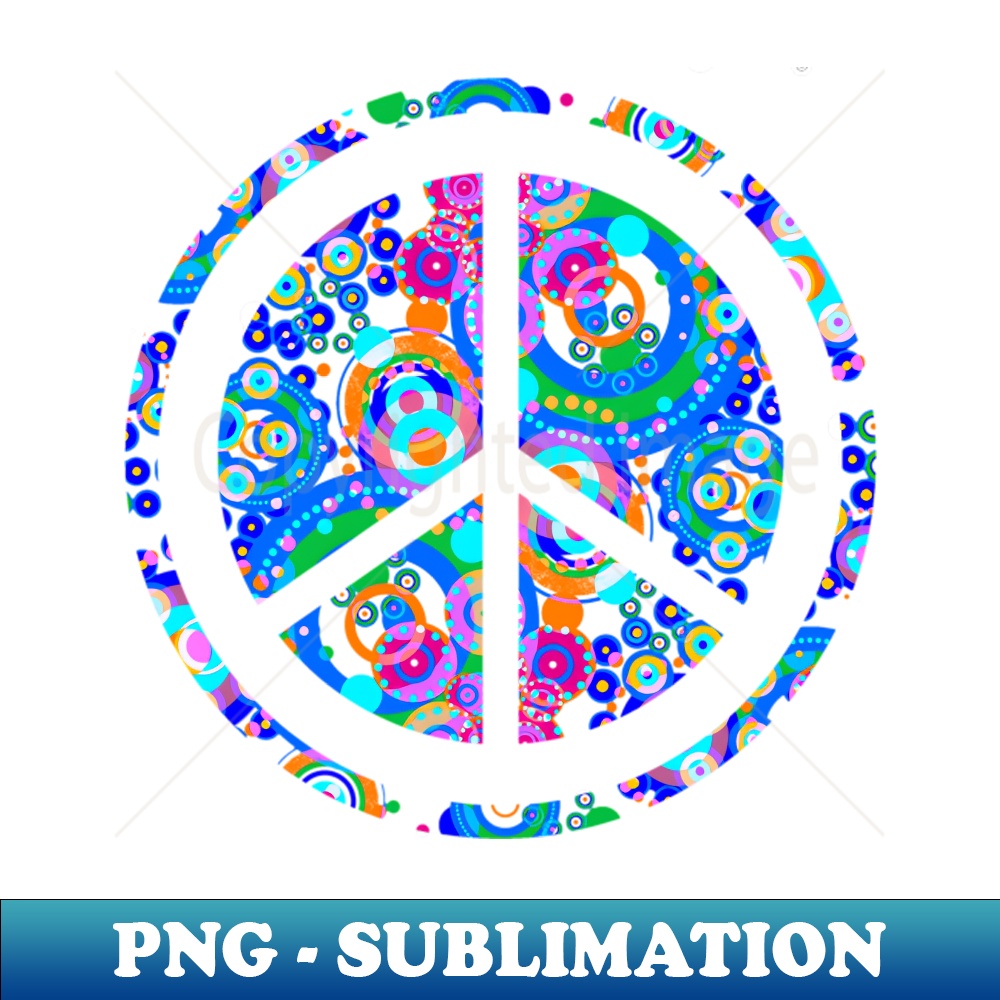 Psychedelic Trippy Peace Symbol Artistic Design - PNG Transp - Inspire ...