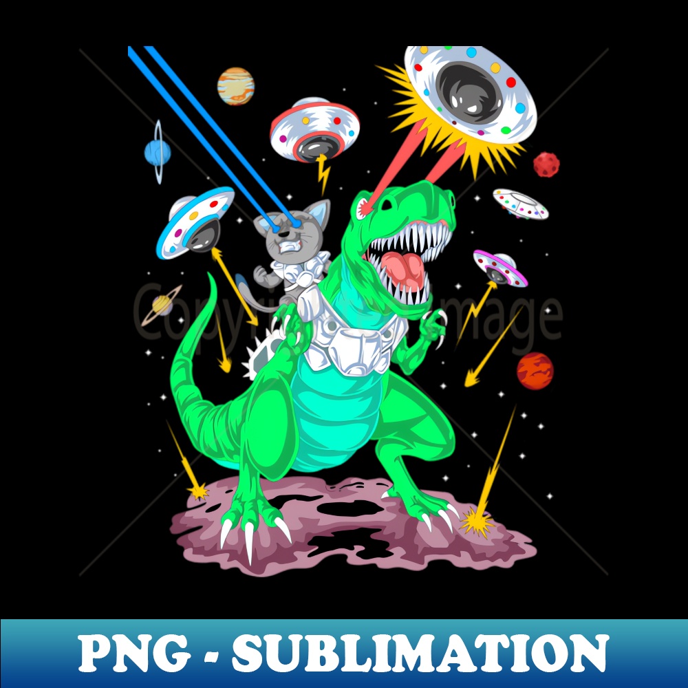 Cat riding dinosaur cat and dinosaur vs aliens war - PNG Sub | Inspire ...