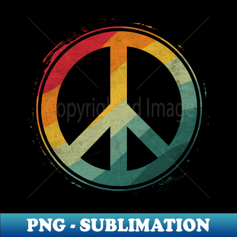 Peace Symbol Retro Design Peace Sign - Professional Sublimat | Inspire ...