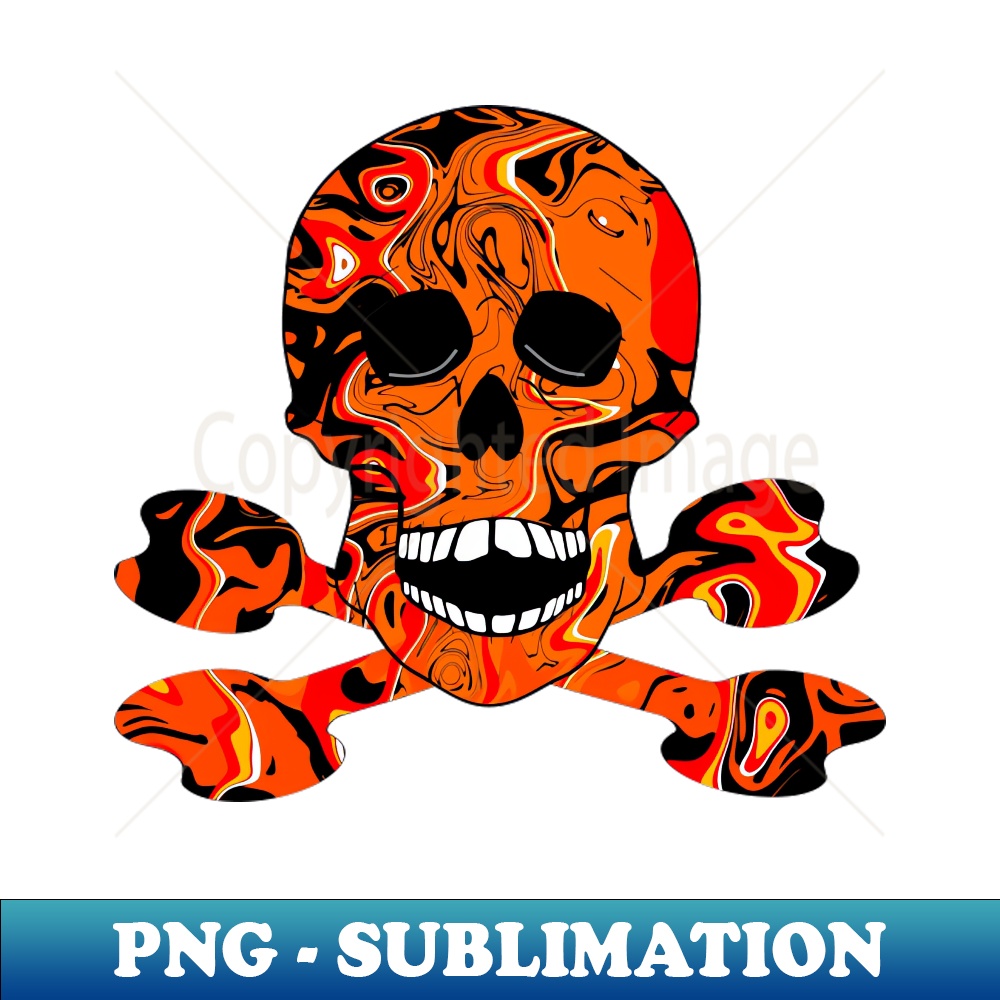 Orange And Black Skull And Crossbones - PNG Transparent Subl | Inspire ...