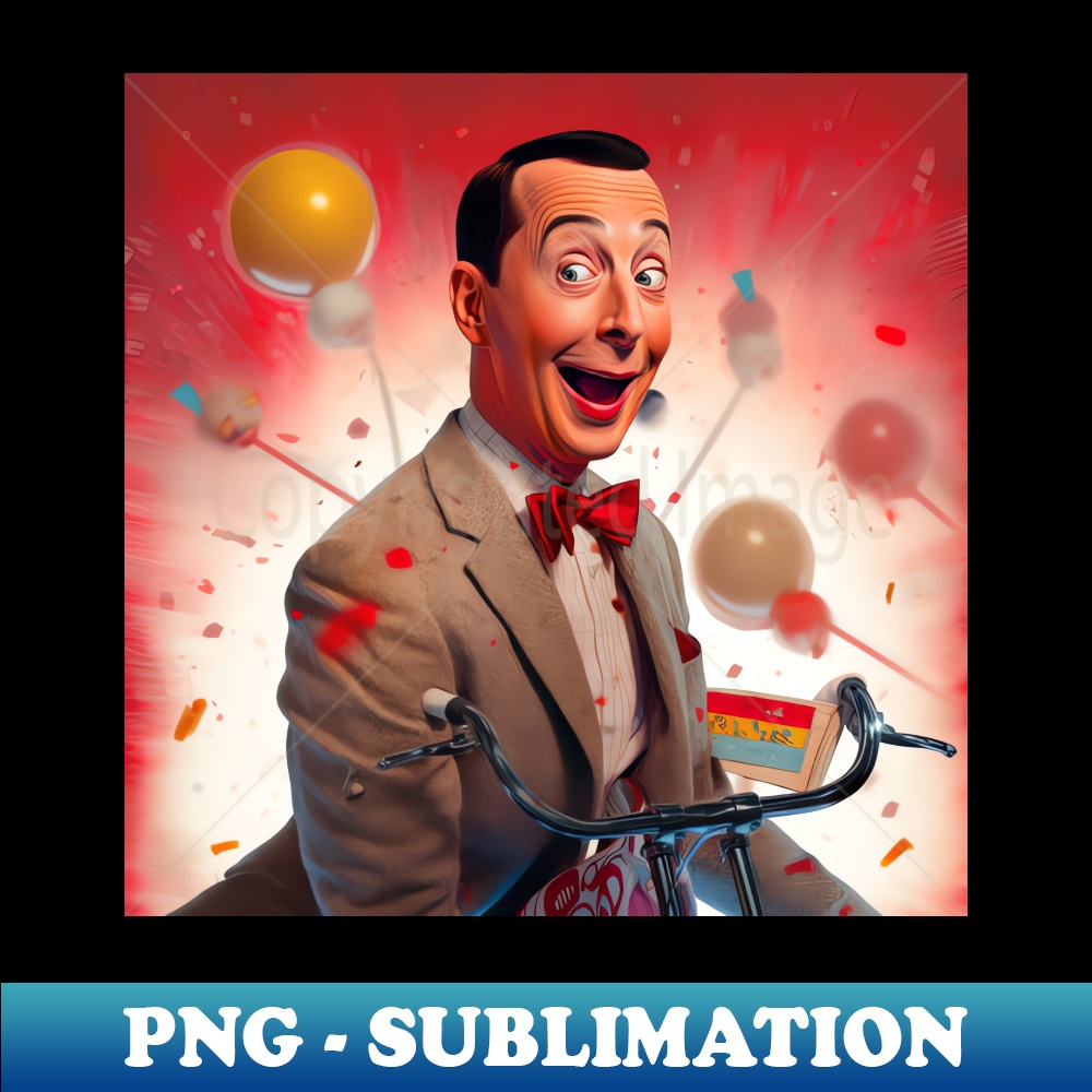 pee wee herman smiling red background - PNG Sublimation Digi | Inspire ...