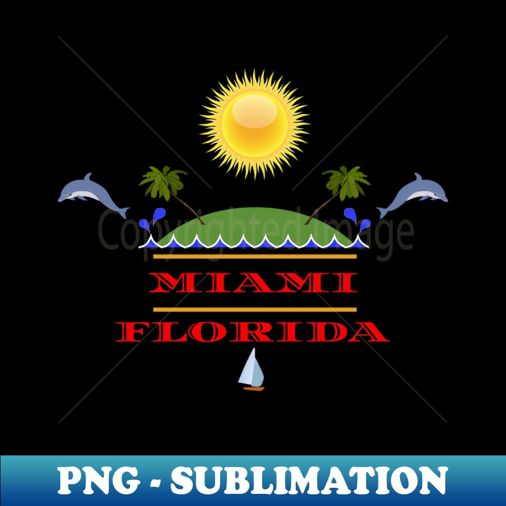 Miami Capital del Sol - PNG Transparent Sublimation Design - Inspire Uplift