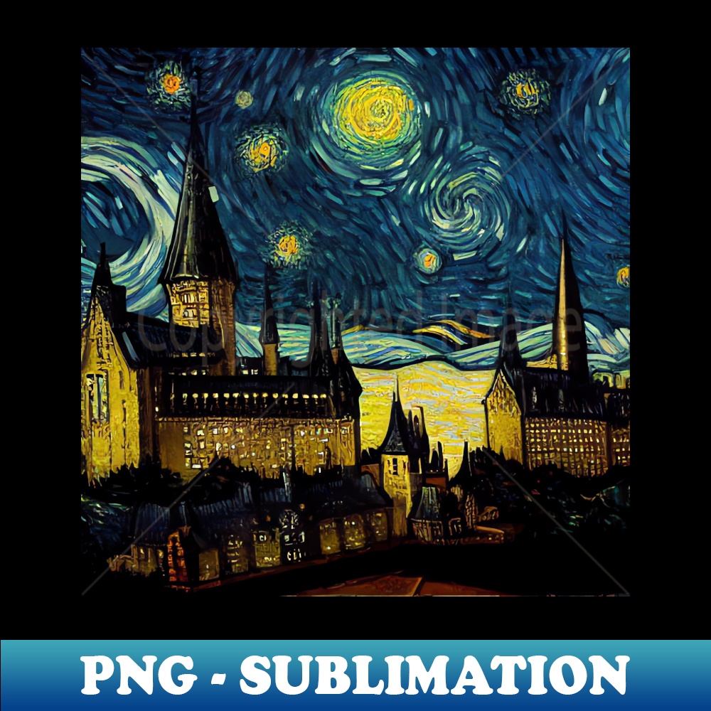 Starry Night Wizarding School Van Gogh - Modern Sublimation - Inspire ...