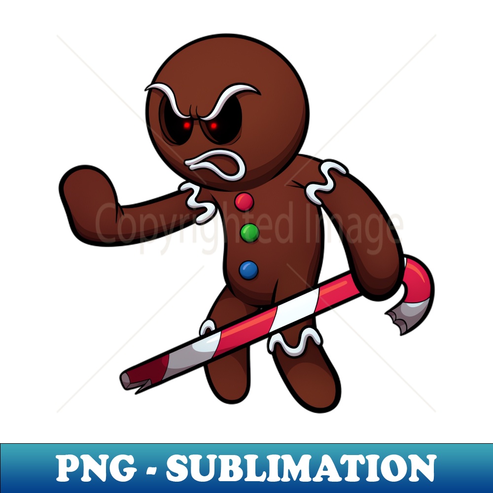 Evil Gingerbread Man Ready For Battle - Modern Sublimation P - Inspire ...