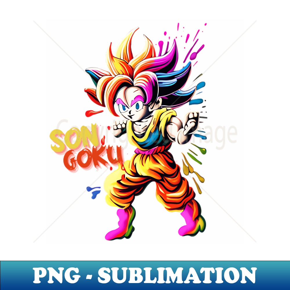 Colorful Son Goku Anime Character - Aesthetic Sublimation Di - Inspire ...