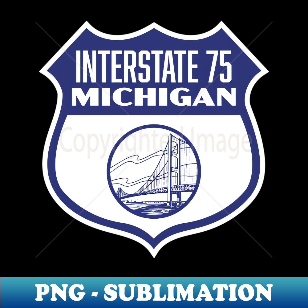 Interstate 75 Michigan Retro Shield - Blue - Exclusive PNG S | Inspire ...