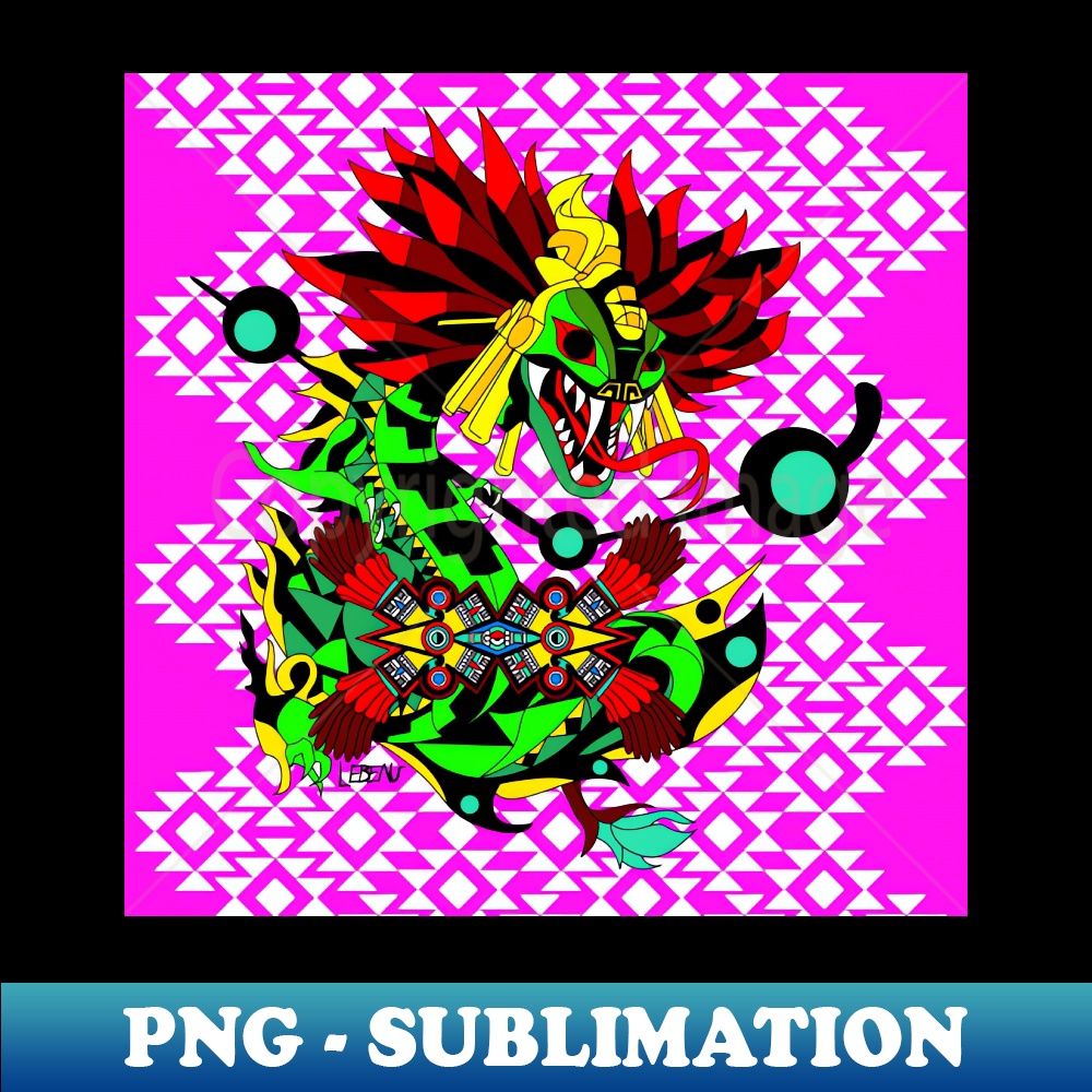 quetzalcoatl dragon in mexican tribal aztec art ecopop patte - Inspire ...