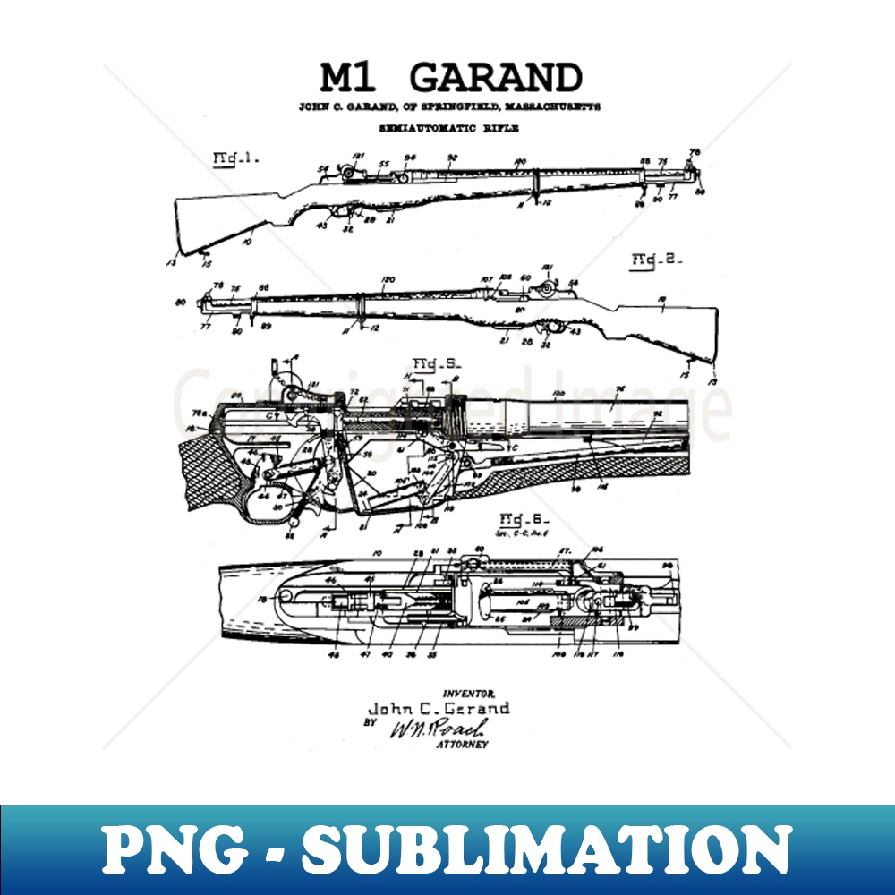 M1 Garand - World War 2 Weapon Blueprint Rifle - Signature S | Inspire ...